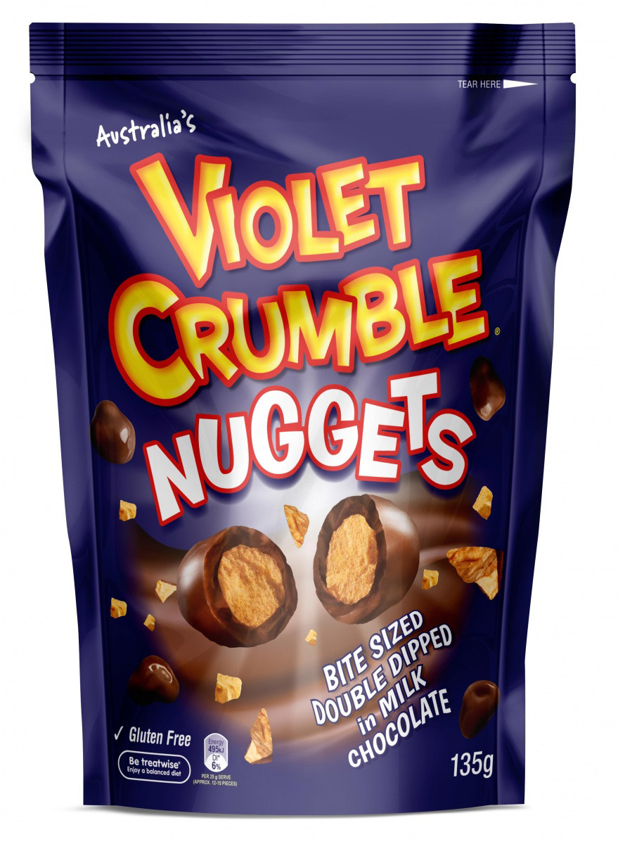Violet Crumble Nuggets 135g | The Menz Fruchocs Shop Glynde