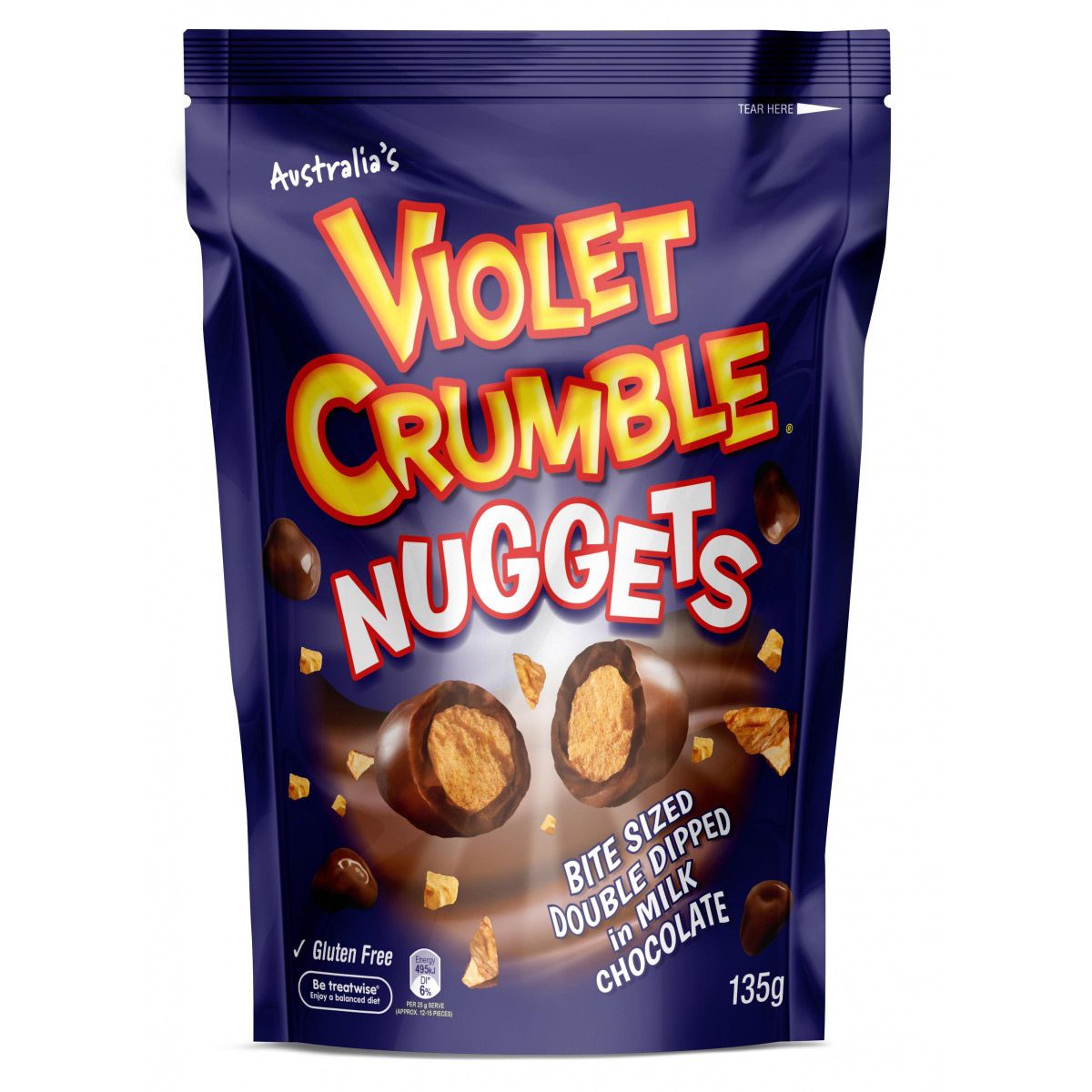 Violet Crumble Nuggets 135g | The Menz Fruchocs Shop Glynde