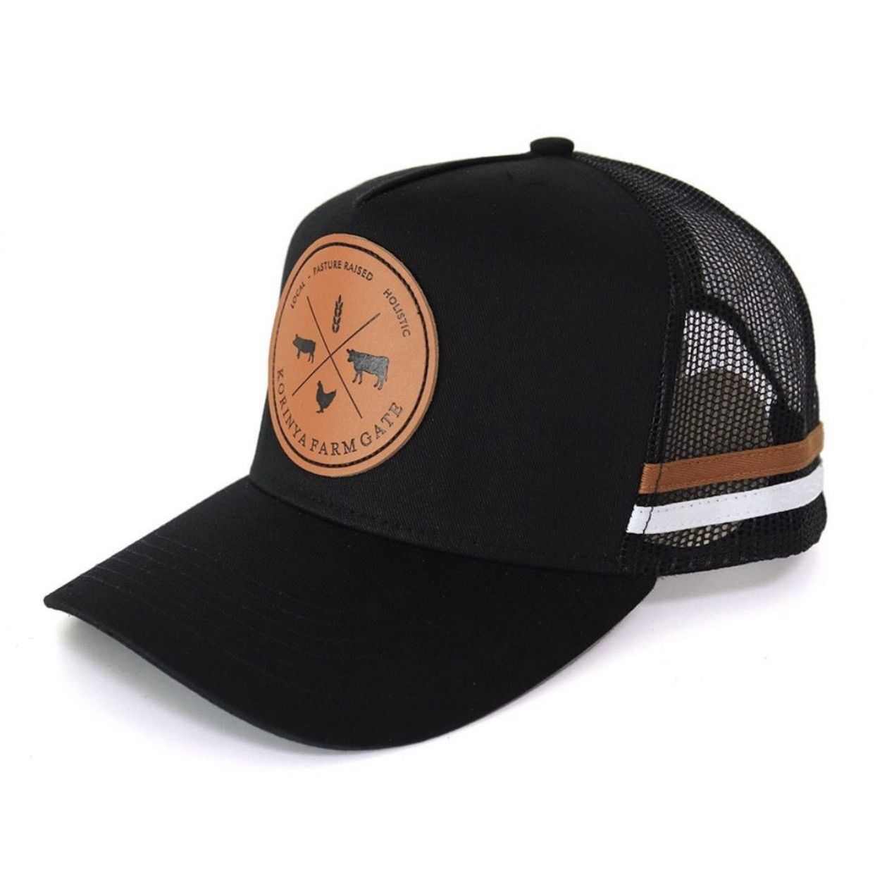 Korinya Farm Gate | Black, Tan & Leather Hat