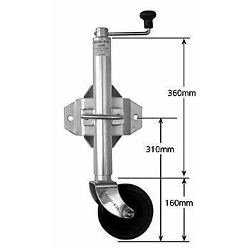 Economy 6" Jockey wheel with welded swivel bracket 350kg capacity | All ...